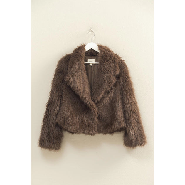 Maria Mocha Faux Fur Jacket – 1 Happy Girl